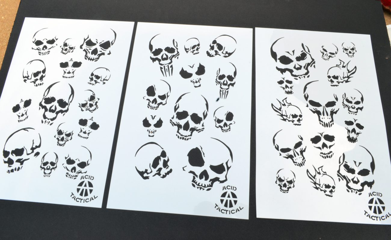 Assorted Skull Airbrush stencil set (5 Pack) - Camo Stencils for your ...