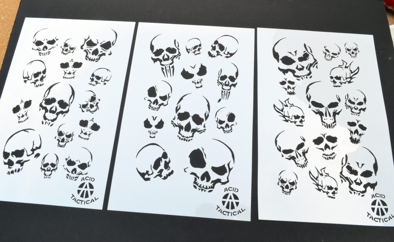 Assorted Skull Airbrush stencil set (5 Pack) - Camo Stencils for your ...