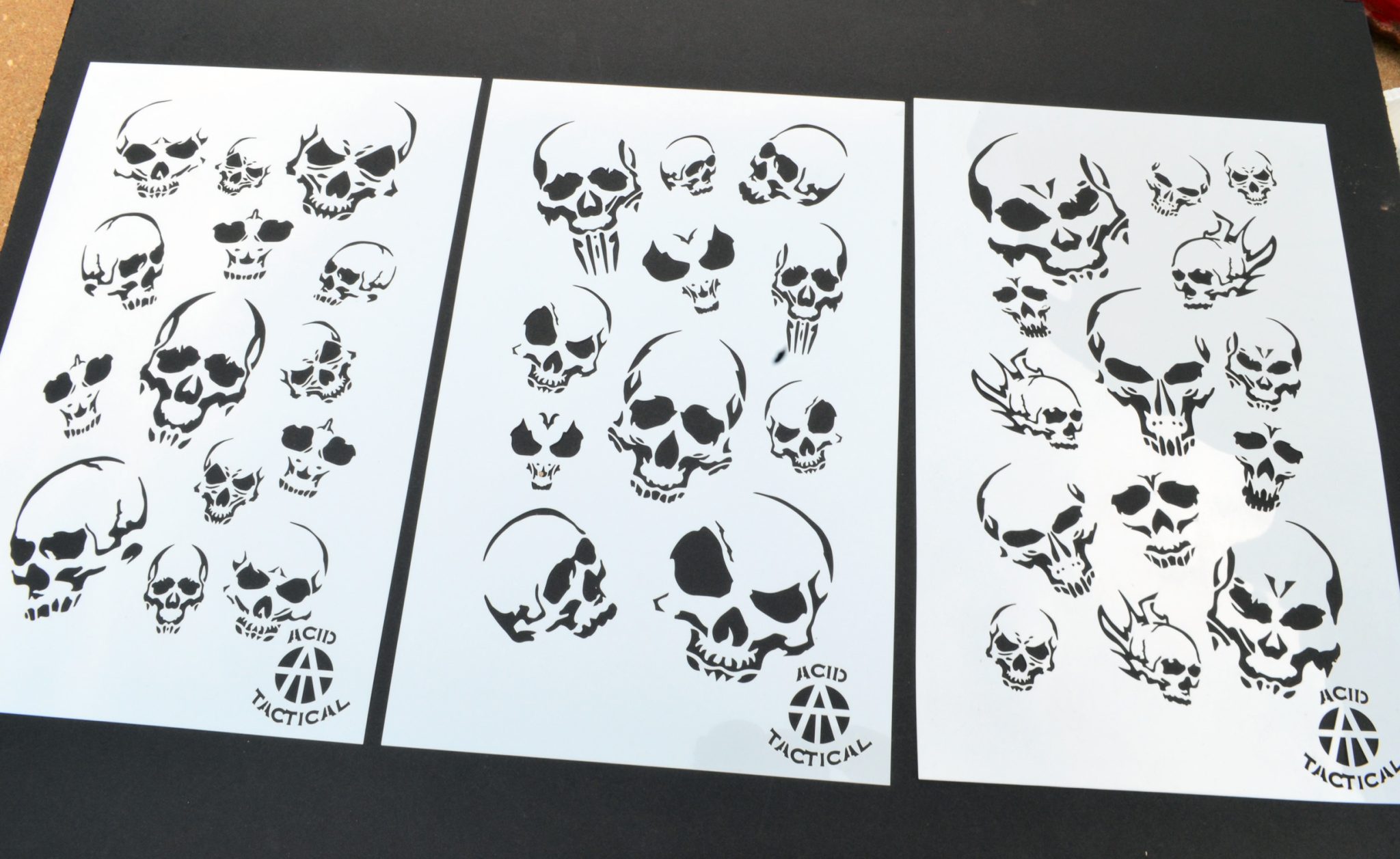 Assorted Skull Airbrush stencil set (5 Pack) - Camo Stencils for your ...