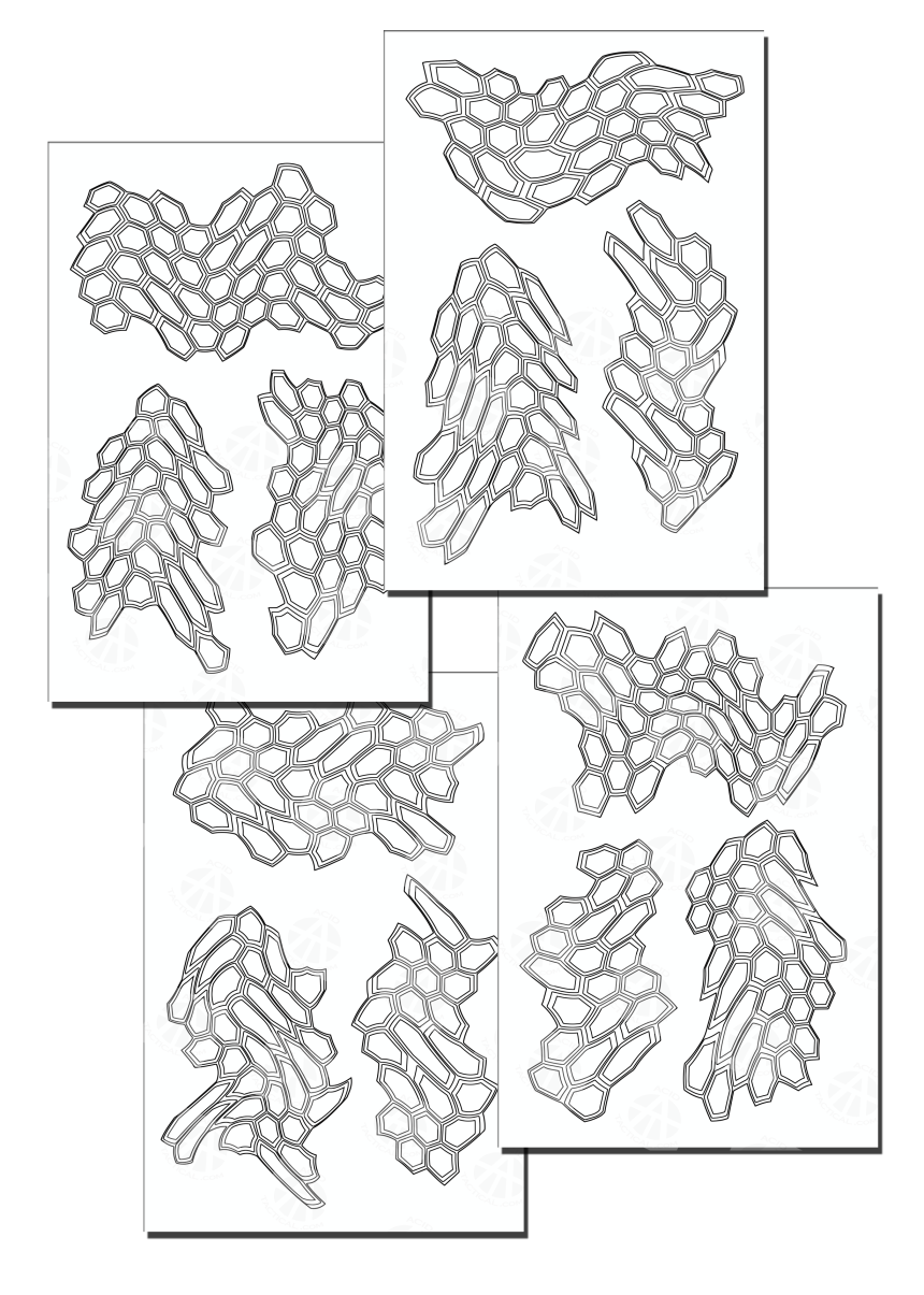 Honeycomb Camo Adhesive Stencils (4 Pack) - Camo Stencils for your ...