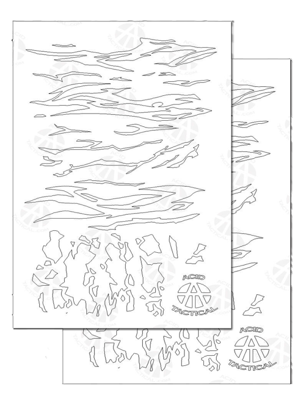 TIGER STRIPE (2 Pack Same Design) - Camo Stencils for your Camouflage ...