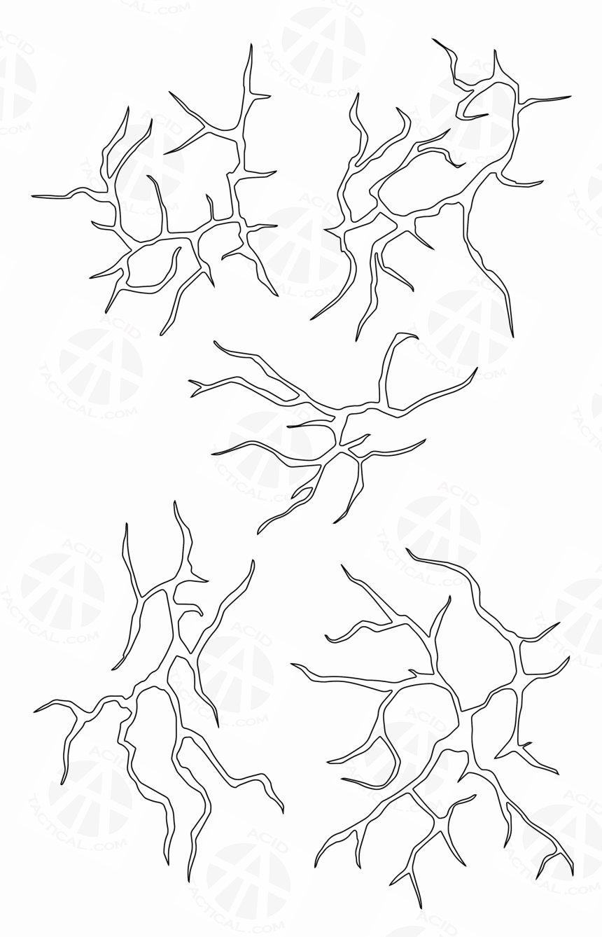 CRACKED EARTH (2 PACK) - Camo Stencils for your Camouflage Painting Needs