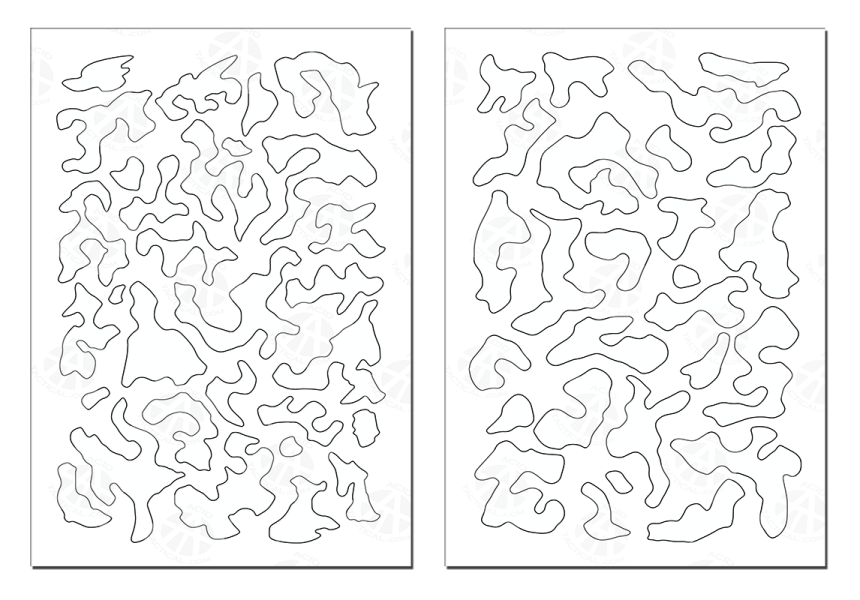SMALL MULTICAM (2 PACK) - Camo Stencils for your Camouflage Painting Needs