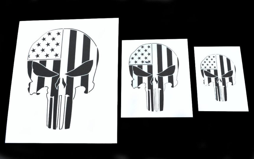 Large Medium & Small SKULL STENCILS (3 Pack) - Camo Stencils for your ...