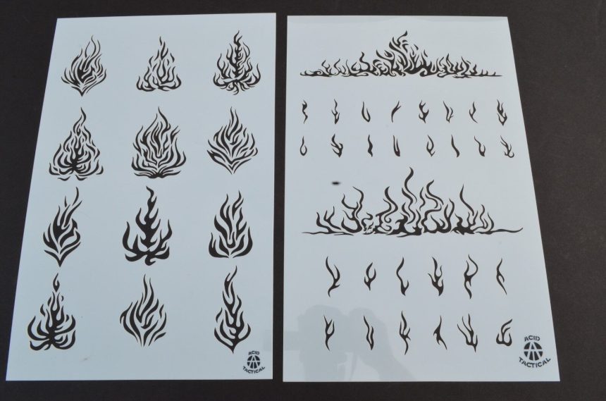 Fire Flames Stencils (2 Pack) - Camo Stencils for your Camouflage ...