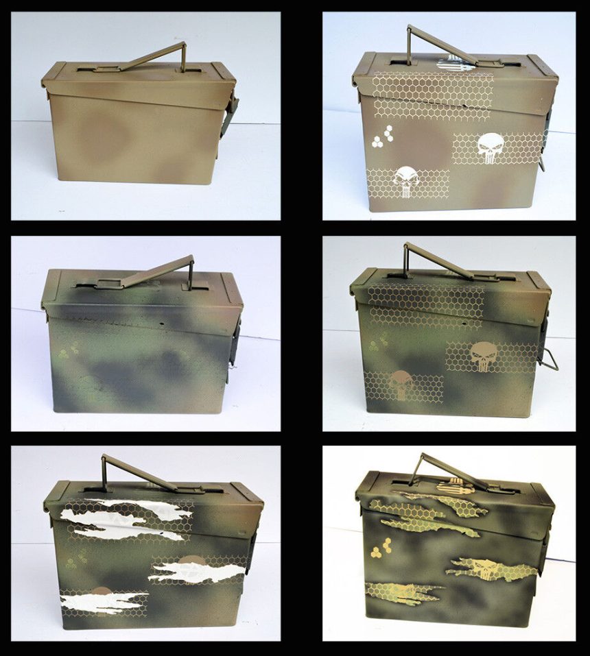 TORN CAMO STREAKS Adhesive Stencils (3 Pack) - Camo Stencils for your ...