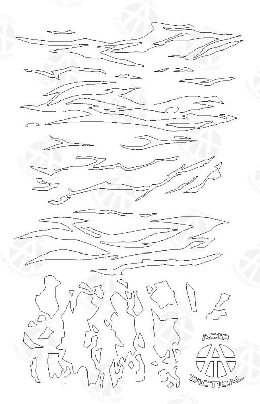 TIGER STRIPE (2 Pack Same Design) - Camo Stencils for your Camouflage ...