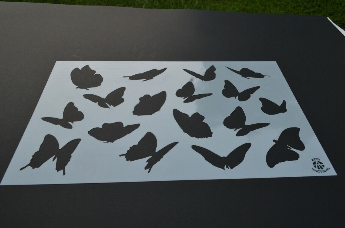 Hummingbird & Butterfly Airbrush Stencils (4 Pack) - Camo Stencils for ...