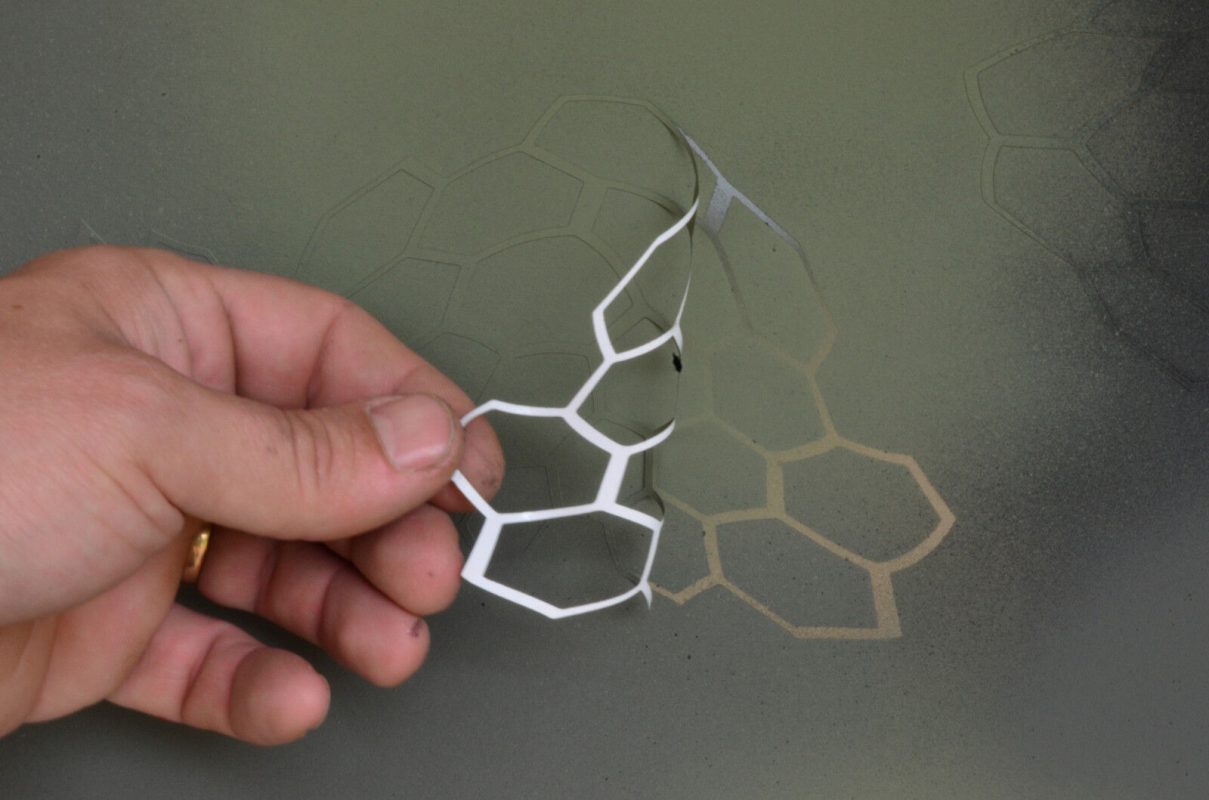 Honeycomb Camo Adhesive Stencils (4 Pack) - Camo Stencils for your ...