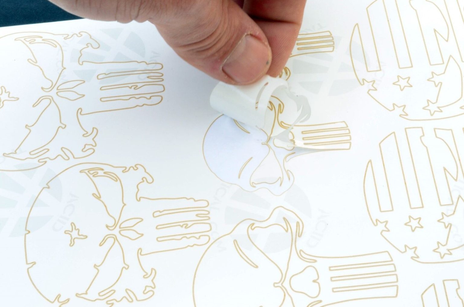 Assorted Skull Adhesive stick on Stencil (2 Pack same design) - Camo ...