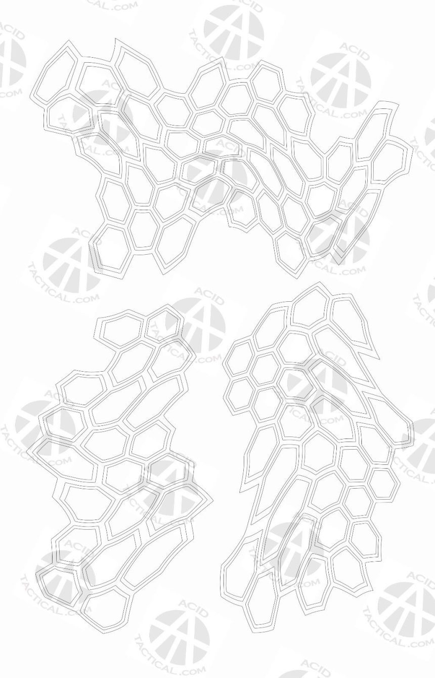 Honeycomb Camo Adhesive Stencils (4 Pack) - Camo Stencils for your ...