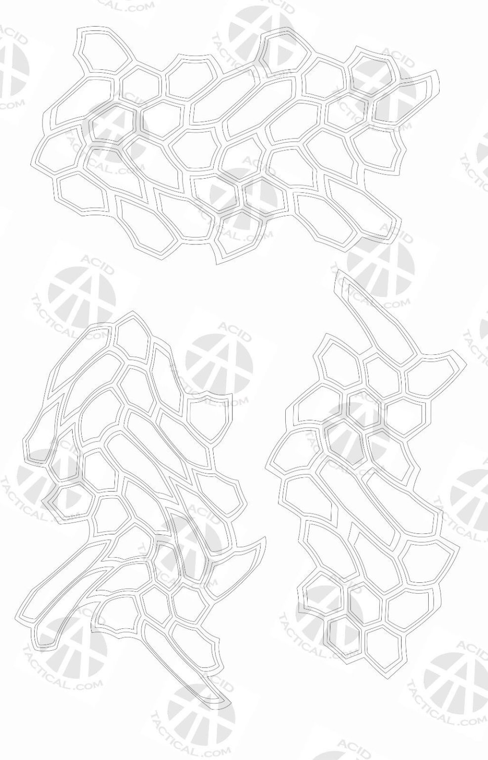 Honeycomb Camo Adhesive Stencils (4 Pack) - Camo Stencils for your ...