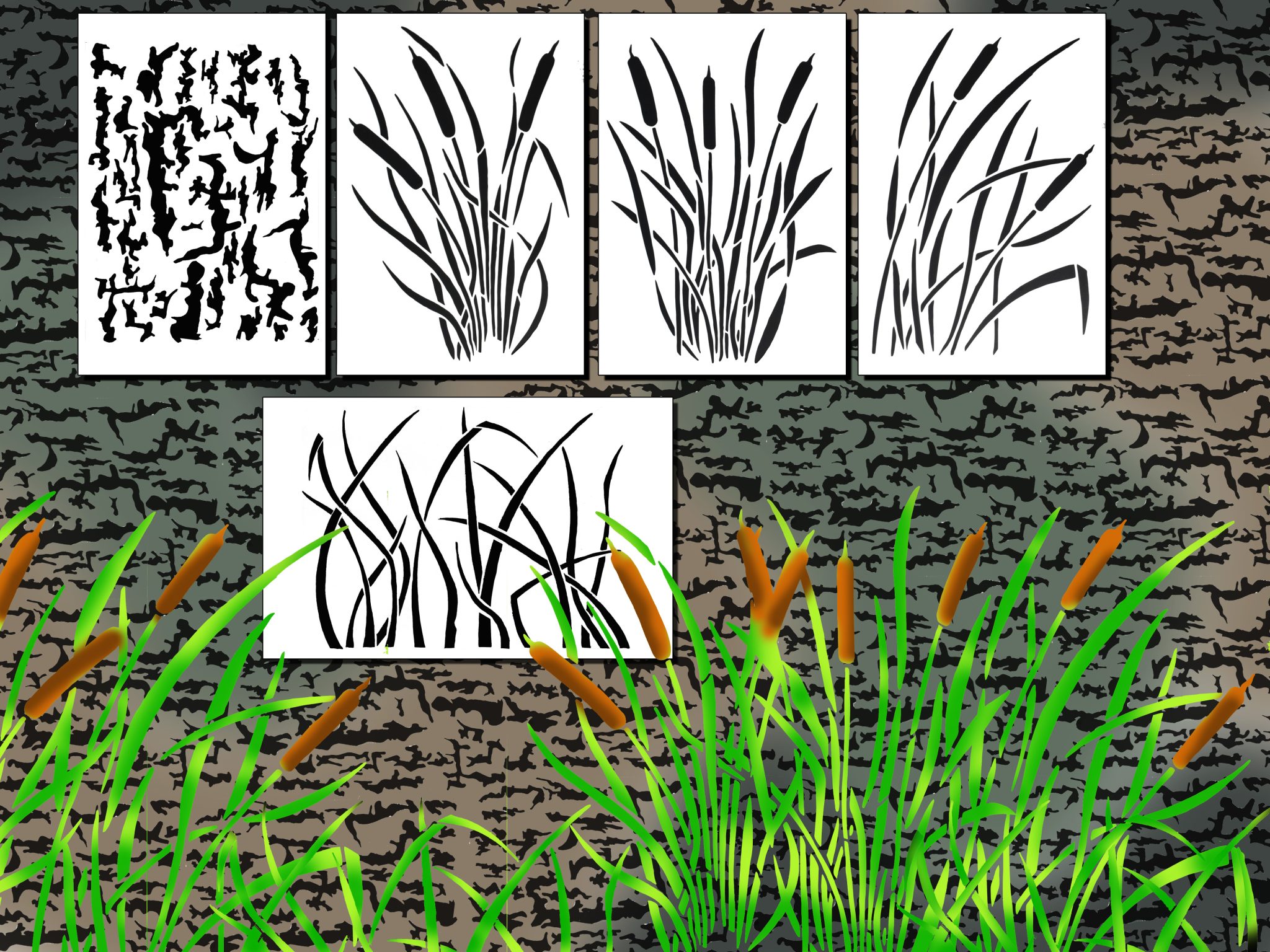 Camouflage Painting stencils at CamoStencils.com DIY Stencil kits